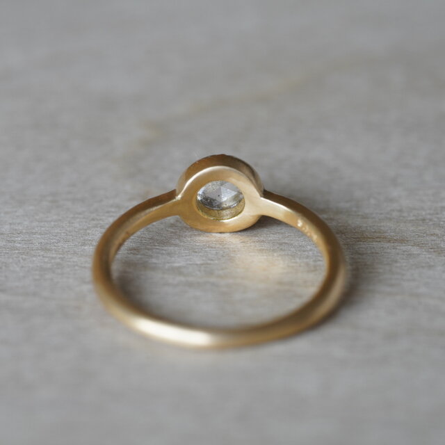 [送料無料] K18 Round Rose clear Diamond ring(0.166ct,R047) | iichi ハンドメイド・クラフト作品・手仕事品の通販