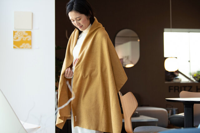 Organiccotton×Yak ネル生地大判マフラー【ボタニカルダイ／山桃】 | iichi ハンドメイド・クラフト作品・手仕事品の通販