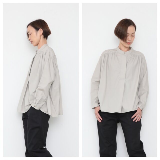 Carl shirts / sky grey | iichi ハンドメイド・クラフト作品・手仕事品の通販
