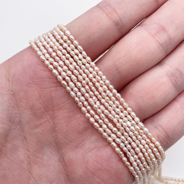 超極小 淡水ベビーパール 連40cm 1.5~2mm*2~3mm 本真珠 バロック ライス ホワイトオレンジ系 | iichi 日々の暮らしを心地よくするハンドメイドやアンティークのマーケットプレイス