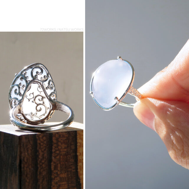 ラベンダーカルセドニー リング / Lavender Chalcedony Ring | iichi 日々の暮らしを心地よくするハンドメイドやアンティークのマーケットプレイス