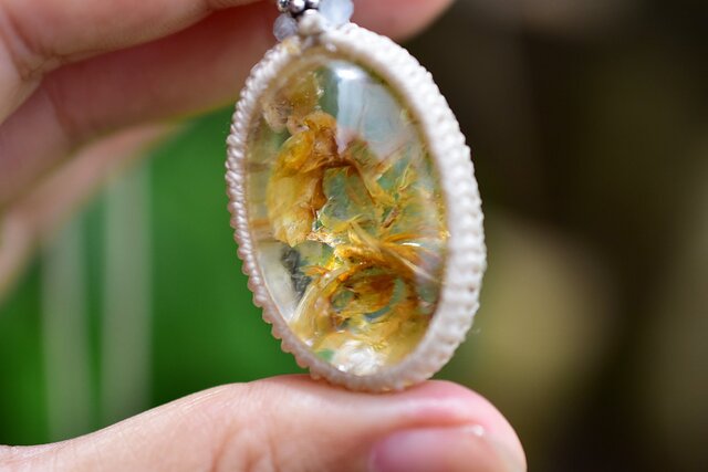 立体ライモ★ライモナイトインクォーツ マクラメネックレス731 | iichi ハンドメイド・クラフト作品・手仕事品の通販