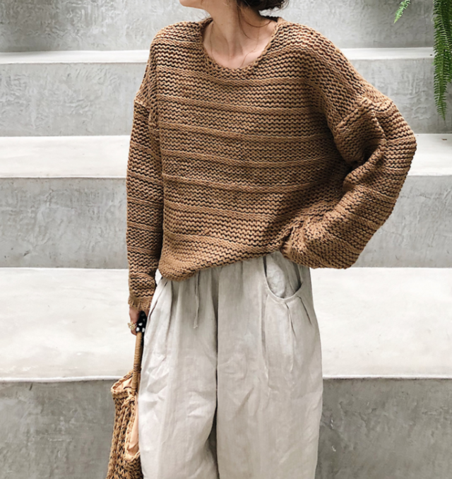 【注文製作 】セーターニット / ゆったりカーディガンニット**秋 | iichi ハンドメイド・クラフト作品・手仕事品の通販