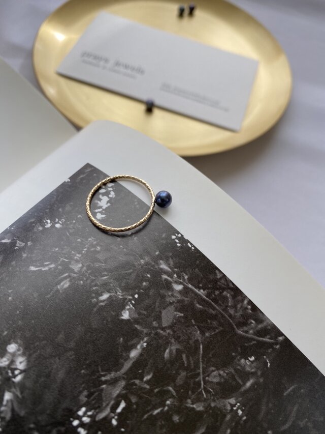 14kgf AAA 4.5mm淡水パール Pearls Rings＃9.12.14.16メタリックネイビー・ピーコック | iichi ハンドメイド・クラフト作品・手仕事品の通販