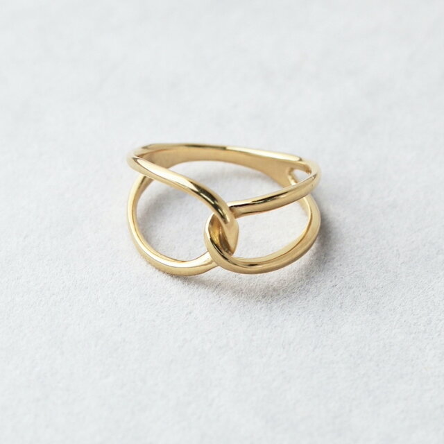 【K10】ノットリング（結び）アシンメトリー （229） | iichi ハンドメイド・クラフト作品・手仕事品の通販