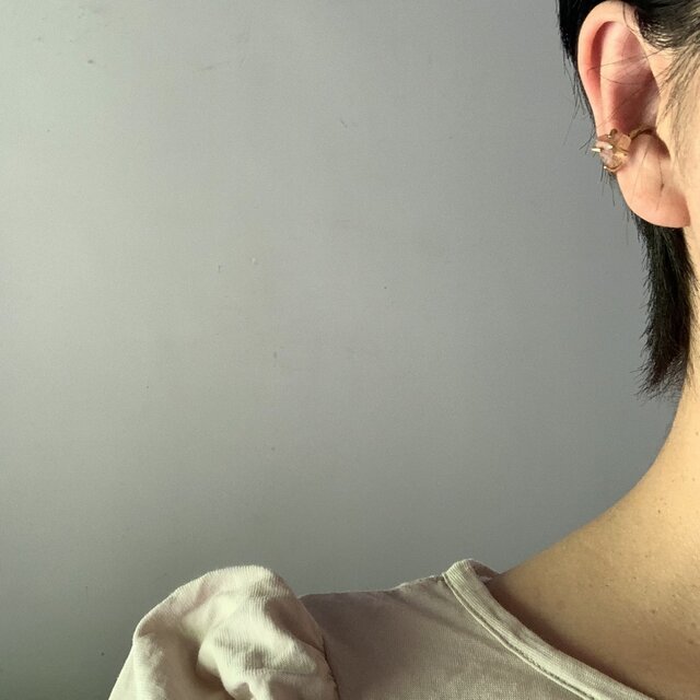 ピンクインペリアルトパーズのイヤーカフ 2way | iichi ハンドメイド・クラフト作品・手仕事品の通販