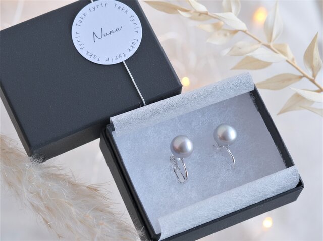 nuance gray pearl earring 淡水パール イヤリング グレー | iichi ハンドメイド・クラフト作品・手仕事品の通販