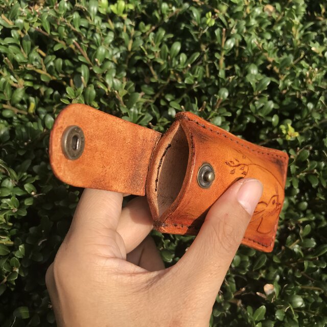 鳥獣戯画 ハンコケース リップケース 本革 | iichi ハンドメイド・クラフト作品・手仕事品の通販