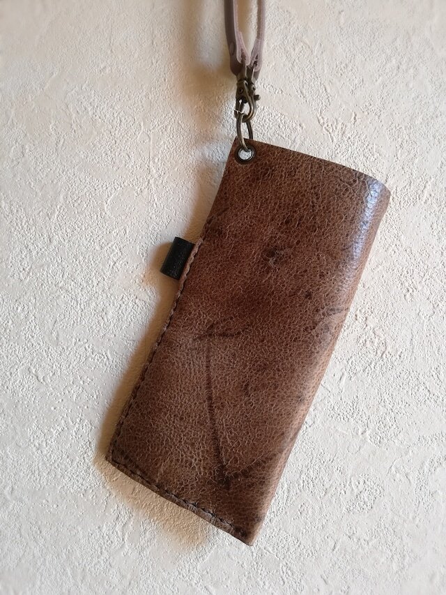 メガネケースホルダー ブラウン ブラック kudu leather | iichi ハンドメイド・クラフト作品・手仕事品の通販