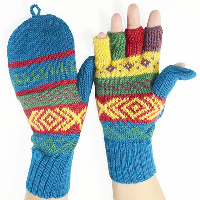 アルパカ ミトン手袋GU AU5784b | iichi ハンドメイド・クラフト作品・手仕事品の通販