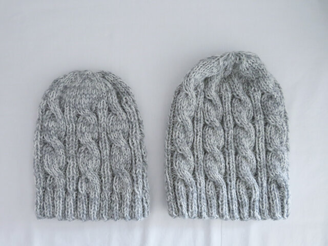 "cloud mini" 縄編みのニット帽 / ミストグレー | iichi ハンドメイド・クラフト作品・手仕事品の通販
