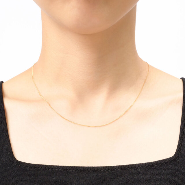 K18 string ショートネックレス 38-42cm（サイズオーダー対応商品） | iichi ハンドメイド・クラフト作品・手仕事品の通販