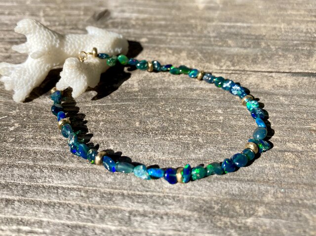 *14kgf* Black Opal Lagoon Bracelet オパール | iichi ハンドメイド・クラフト作品・手仕事品の通販