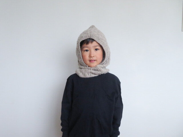 "opaque mini" 模様編みのカグール / スモーキーベージュ | iichi ハンドメイド・クラフト作品・手仕事品の通販