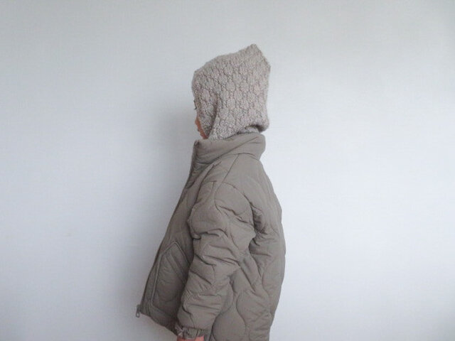 "opaque mini" 模様編みのカグール / スモーキーベージュ | iichi ハンドメイド・クラフト作品・手仕事品の通販