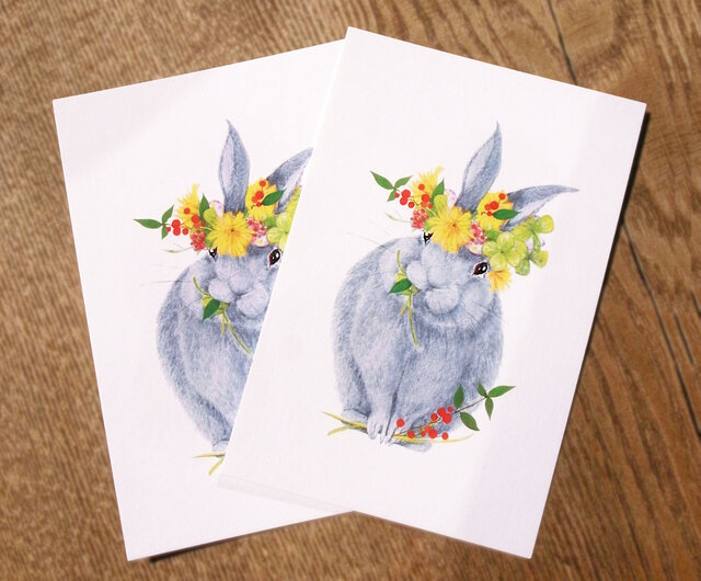 2023年・うさぎの年賀状5枚セット | iichi ハンドメイド・クラフト作品・手仕事品の通販