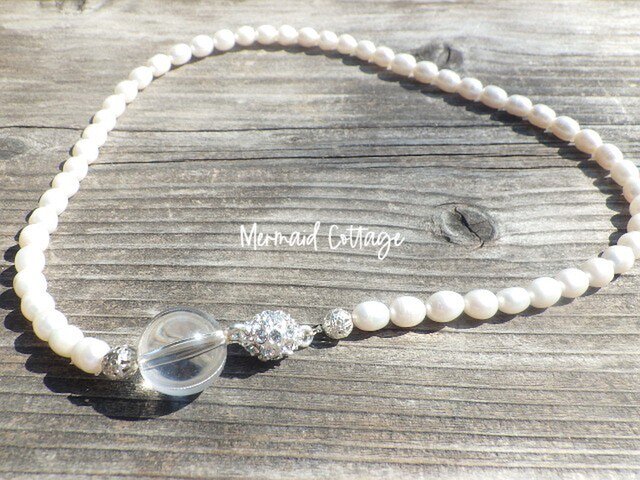2WAY! Flesh Pearl Necklace 淡水パールネックレス☆マグネットクラスプ☆バロックパール | iichi 日々の暮らしを ...