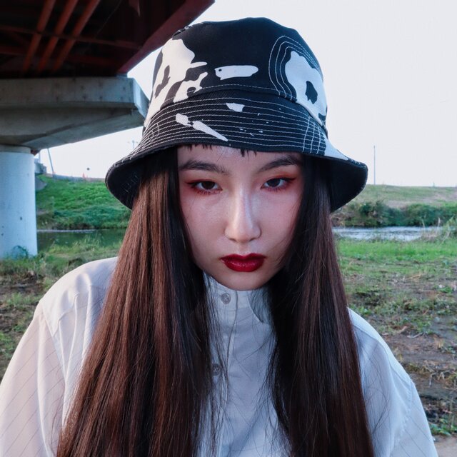 cute cow pattern reversible bucket hat meikeiin handmade2 | iichi ハンドメイド・クラフト作品・手仕事品の通販