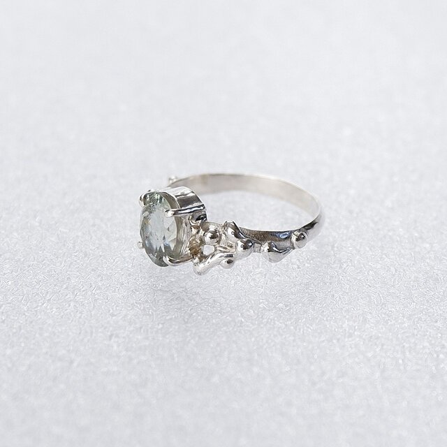 オリゴクレースのデザインリング 11.5号 天然石アクセサリー 一点物 | iichi ハンドメイド・クラフト作品・手仕事品の通販