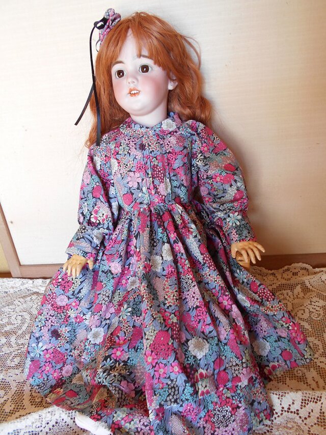 ドール背丈70cm位用 リバティードレスとジャケット（ピンク系） | iichi ハンドメイド・クラフト作品・手仕事品の通販