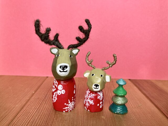 トナカイ&クリスマスツリーset | iichi 日々の暮らしを心地よくするハンドメイドやアンティークのマーケットプレイス
