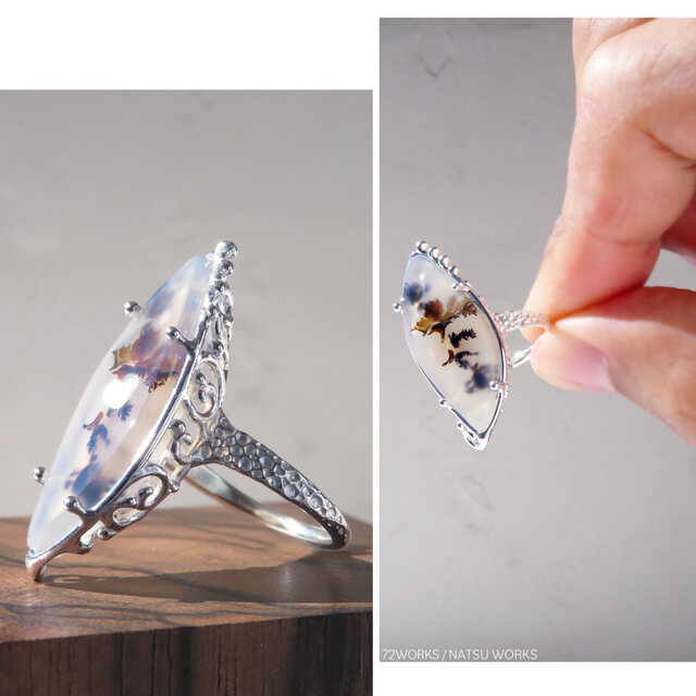 デンドリティック アゲートリング / Dendritic Agate Ring l1 | iichi ハンドメイド・クラフト作品・手仕事品の通販