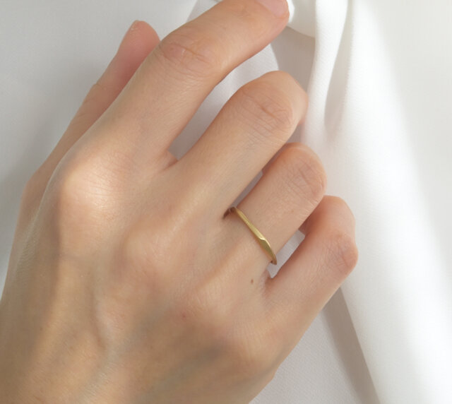 K18 moment ring （#10） | iichi ハンドメイド・クラフト作品・手仕事品の通販