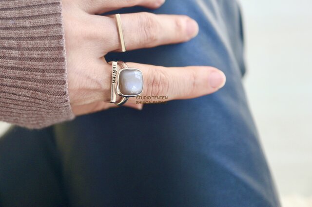 [月兎のgrey moonstone]ring | iichi ハンドメイド・クラフト作品・手仕事品の通販