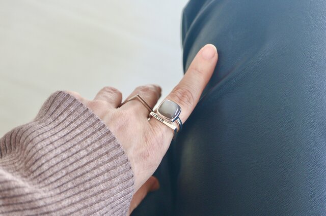 [月兎のgrey moonstone]ring | iichi ハンドメイド・クラフト作品・手仕事品の通販