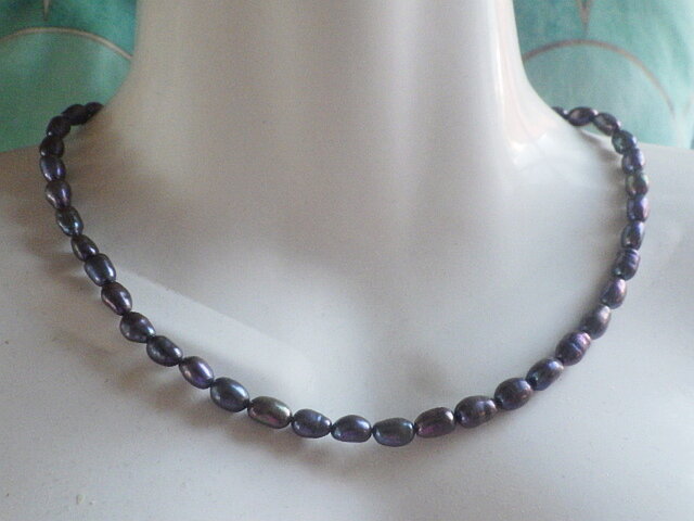 Flesh Pearl Necklace 淡水パールのネックレス☆マグネットクラスプ☆黒蝶真珠 バロックパール | iichi ハンドメイド ...