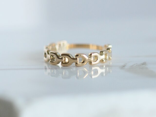 Y字チェーンモチーフ リング / K10YG【受注製作】 | iichi 日々の暮らしを心地よくするハンドメイドやアンティークのマーケットプレイス