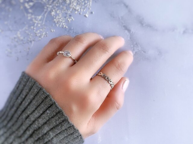 Y字チェーンモチーフ リング / K10YG【受注製作】 | iichi 日々の暮らしを心地よくするハンドメイドやアンティークのマーケットプレイス