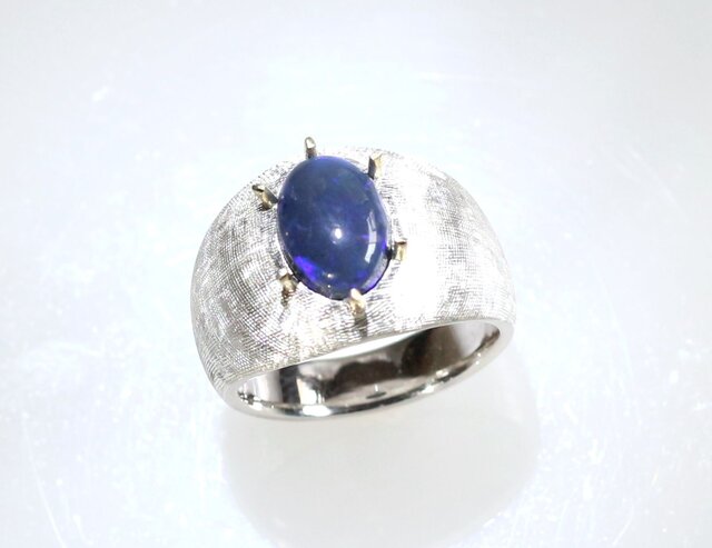 Sv925＆K18 ブラックオパールリング 2.10ct | iichi ハンドメイド・クラフト作品・手仕事品の通販