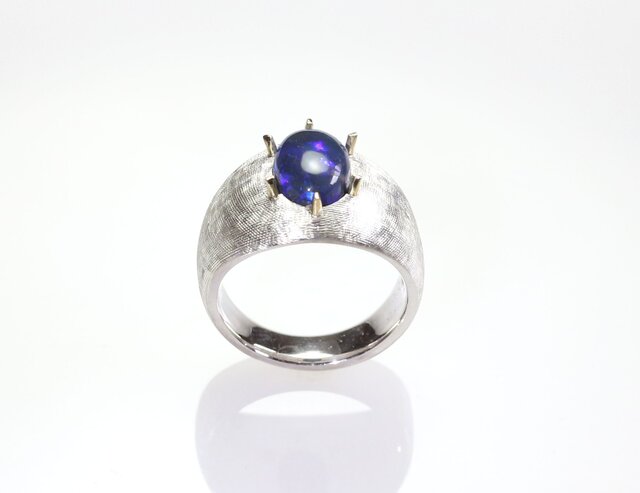 Sv925＆K18 ブラックオパールリング 2.10ct | iichi ハンドメイド・クラフト作品・手仕事品の通販