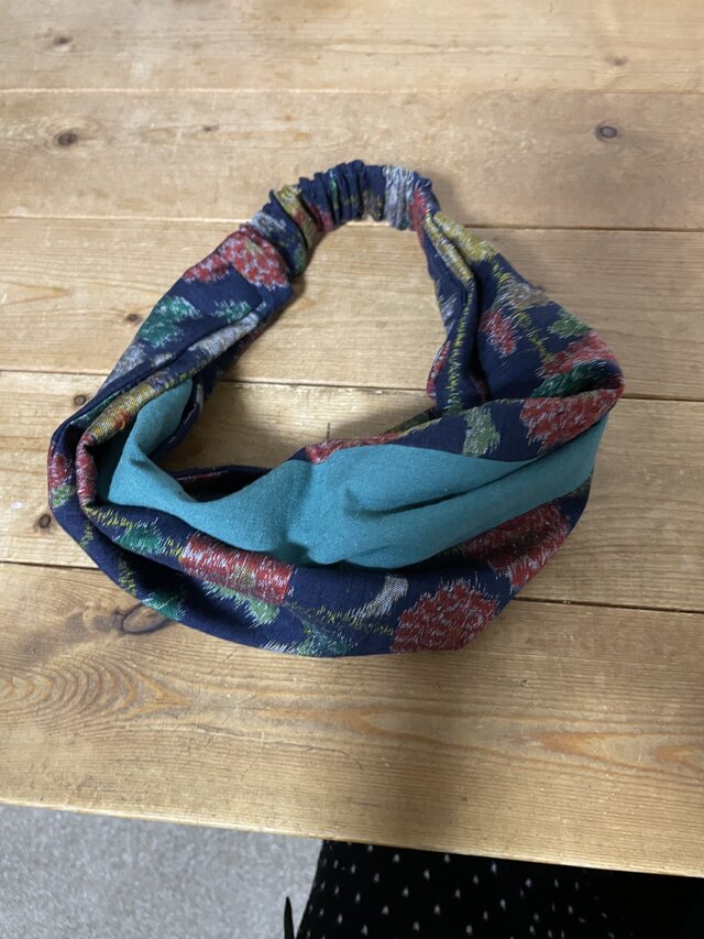 紬と綿麻のヘアバンド ターバン (T11) | iichi ハンドメイド・クラフト作品・手仕事品の通販