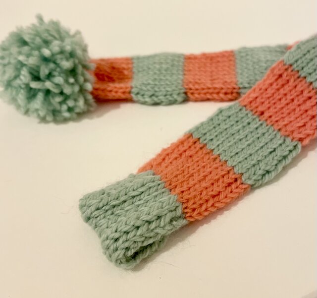 猫マフラー ピンク×グリーン | iichi ハンドメイド・クラフト作品・手仕事品の通販