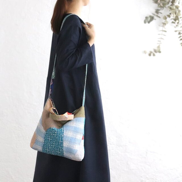 《1点もの》ラリーキルト（カンタ刺繍） 2wayバッグ 08 | iichi ハンドメイド・クラフト作品・手仕事品の通販