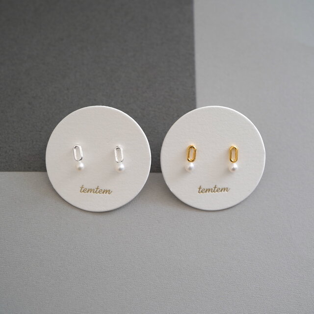 SV925 オーバルリングパールピアスGD (TM-E240) | iichi ハンドメイド・クラフト作品・手仕事品の通販