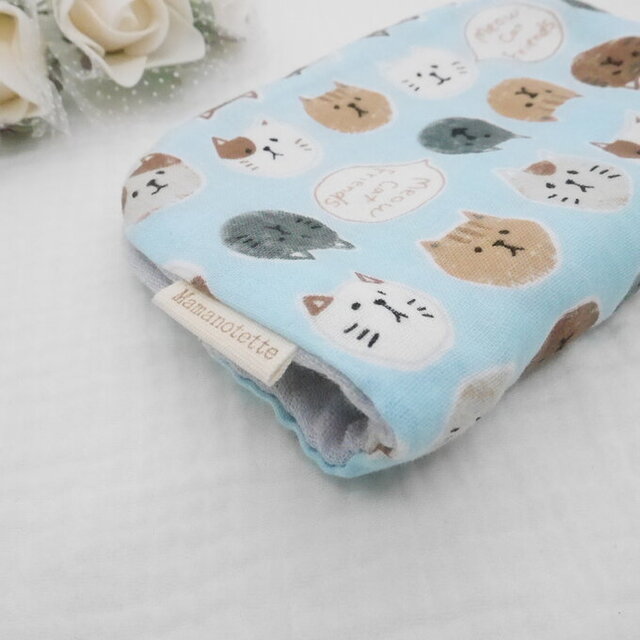 8重ガーゼハンカチ♡まんまるねこちゃん2枚セット＊15×21センチ Fluffy gauze handkerchief | iichi ハンドメイド・クラフト作品・手仕事品の通販