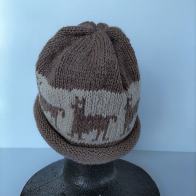 草木染毛糸の手編み帽子 AD-308 | iichi ハンドメイド・クラフト作品・手仕事品の通販