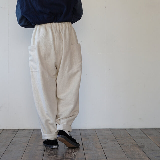 【股下65cm】綿麻ウールインバーテッドパンツ[生成り] | iichi ハンドメイド・クラフト作品・手仕事品の通販