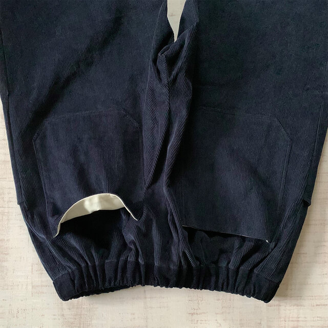 【股下65cm】コーデュロイペッグトップパンツ[ネイビー] | iichi ハンドメイド・クラフト作品・手仕事品の通販