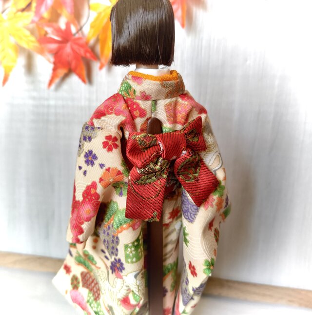 「白昼富士山、彩る錦秋」25～26cmドール振り袖着物 | iichi ハンドメイド・クラフト作品・手仕事品の通販