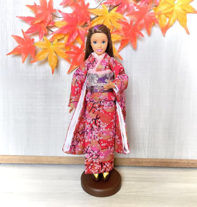 「隠れ里の四季…暁」25～26cmドール振り袖着物 | iichi ハンドメイド・クラフト作品・手仕事品の通販