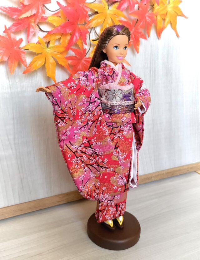 「隠れ里の四季…暁」25～26cmドール振り袖着物 | iichi ハンドメイド・クラフト作品・手仕事品の通販