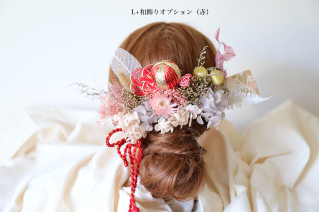 【ウェディング・成人式・卒業式・結納】ボタニカルヘッドドレス（ライラックピンク) L #946 | iichi ハンドメイド・クラフト作品・手仕事品の通販