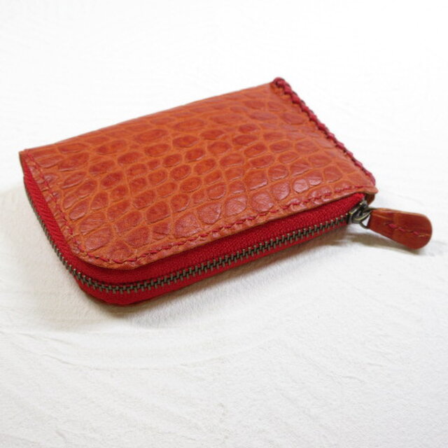 《牛革》スリムタイプ・L字ファスナー・コインケース・0022 | iichi ハンドメイド・クラフト作品・手仕事品の通販