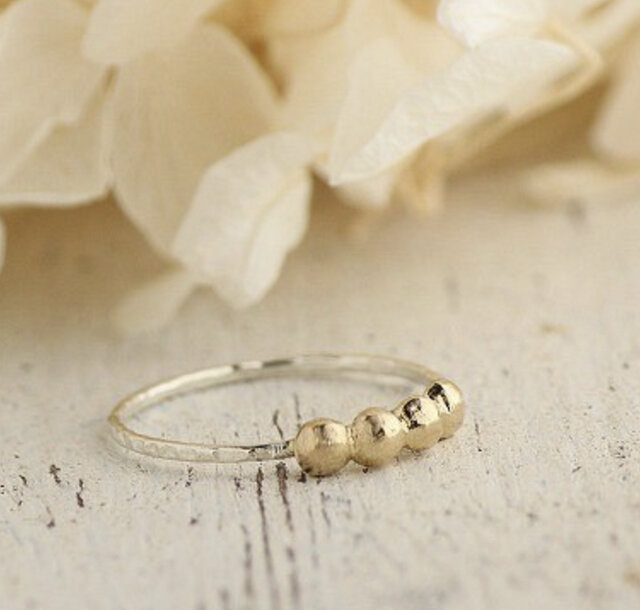 K18GP＆silver つぶつぶseedリング 受注制作 | iichi 日々の暮らしを心地よくするハンドメイドやアンティークのマーケットプレイス
