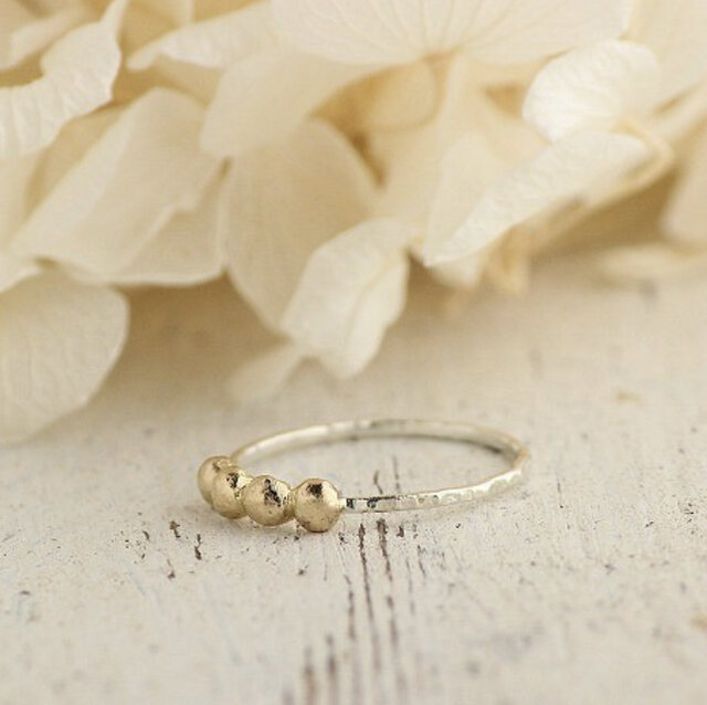 K18GP＆silver つぶつぶseedリング 受注制作 | iichi 日々の暮らしを心地よくするハンドメイドやアンティークのマーケットプレイス