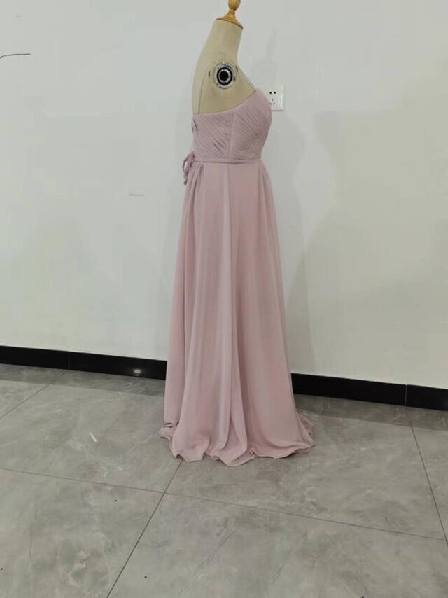 パーティードレス キャミソール ピンク ふんわりシフォン 拳式 二次会 色直し ふわふわ トレーン/ロング | iichi ハンドメイド・クラフト作品・手仕事品の通販